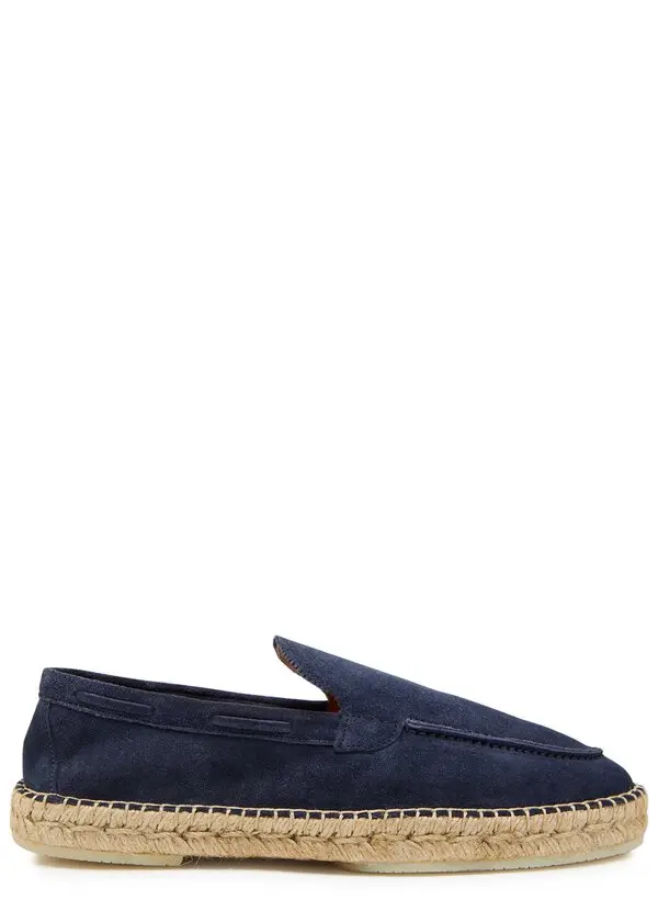 AURELIEN Beachside Suede Espadrille Loafers - Navy