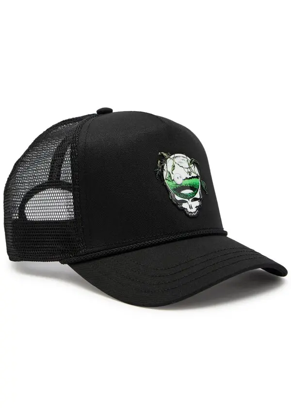 MALBON Grateful Dead Appliquéd Cap - Black