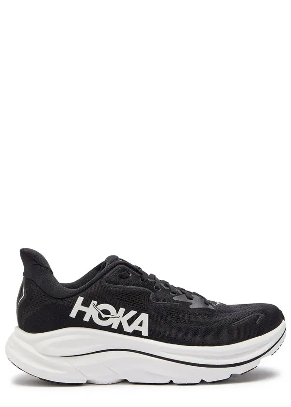 HOKA® Clifton 10 Mesh-knit Sneakers - Black And White