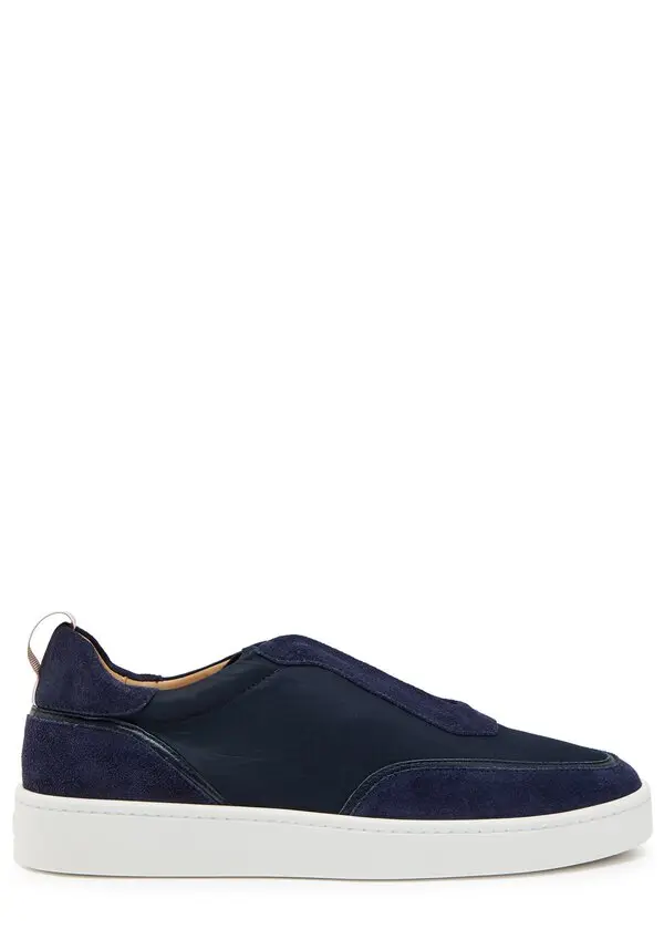 AURELIEN Leisure Panelled Suede Sneakers - Navy