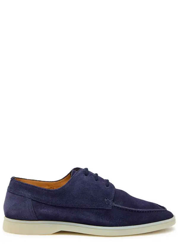 AURELIEN Boat Suede Loafers - Navy