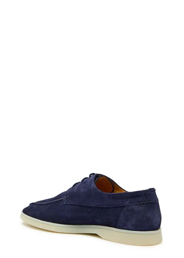 AURELIEN Suede Boat Loafers - Navy