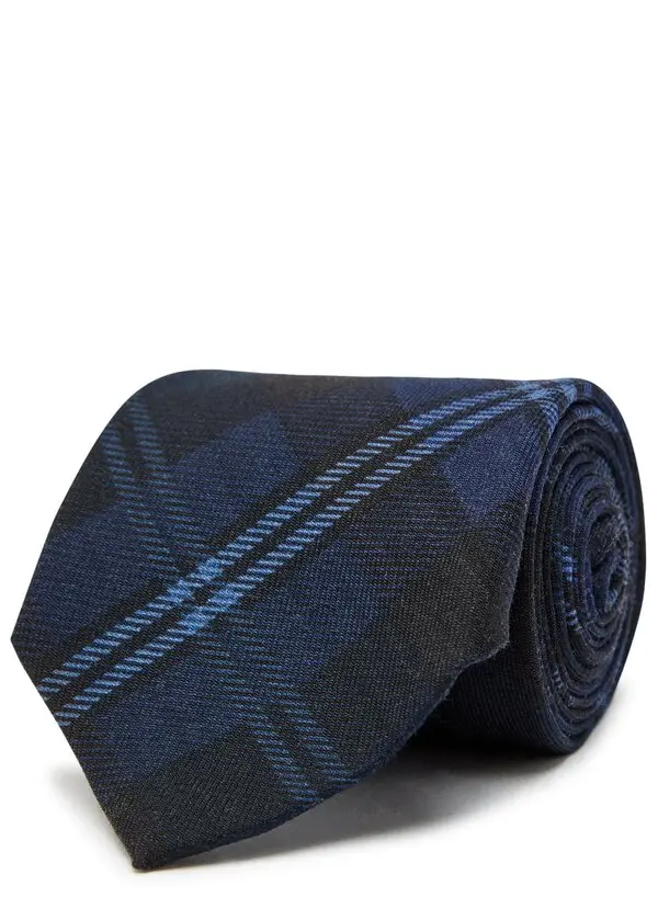 Polo Ralph Lauren Checked Wool Neck Tie - Navy