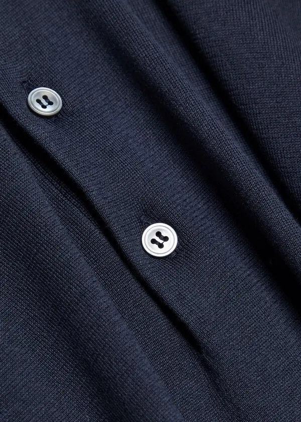 LARDINI Fine-knit Cotton Polo Shirt - Blue