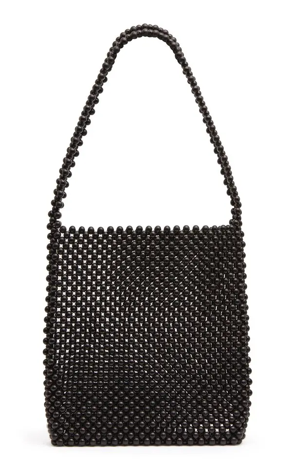 ST. AGNI Taxi Beaded Wooden Tote Bag