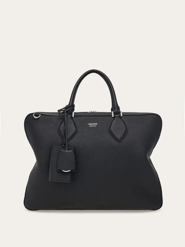FERRAGAMO Italian Calfskin Tote - Black