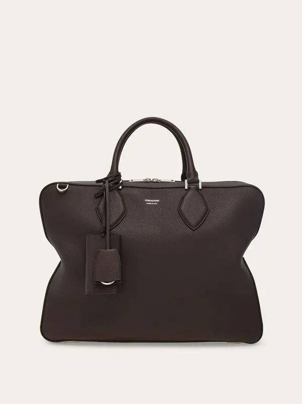 FERRAGAMO Italian Calfskin Tote - Brown