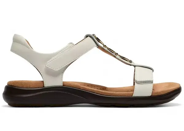 Clarks Kitly Gem Sandal - White Leather