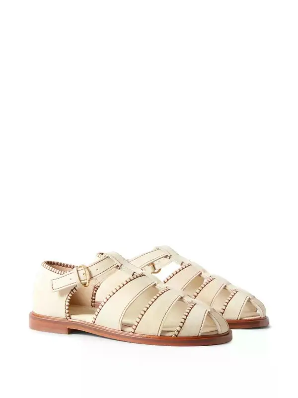 Claudie Pierlot Suede Fisherman Sandals With Contrast Stitching