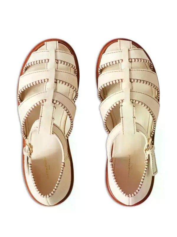 Claudie Pierlot Suede Fisherman Sandals With Contrast Stitching