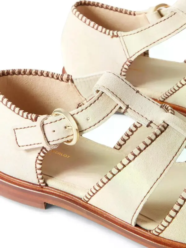 Claudie Pierlot Suede Fisherman Sandals With Contrast Stitching
