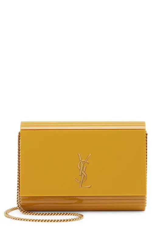 Saint Laurent Mini Vicky Plexiglas Minaudiere - Golden Hour