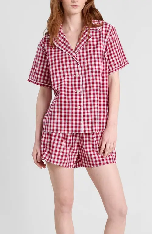 Sleepy Jones Corita Pajama Set - Large Red Gingham