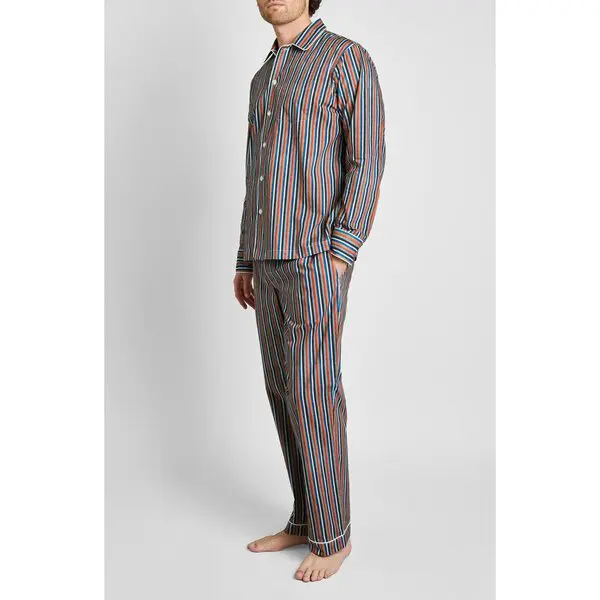 Sleepy Jones Henry Pajama Set - Woodblock Stripe