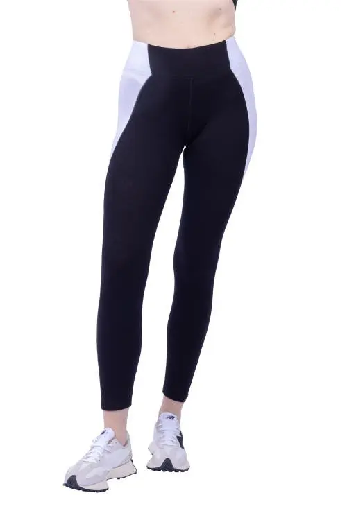 LEZAT Neda Colorblock Organic Cotton High Waisted Legging - Black