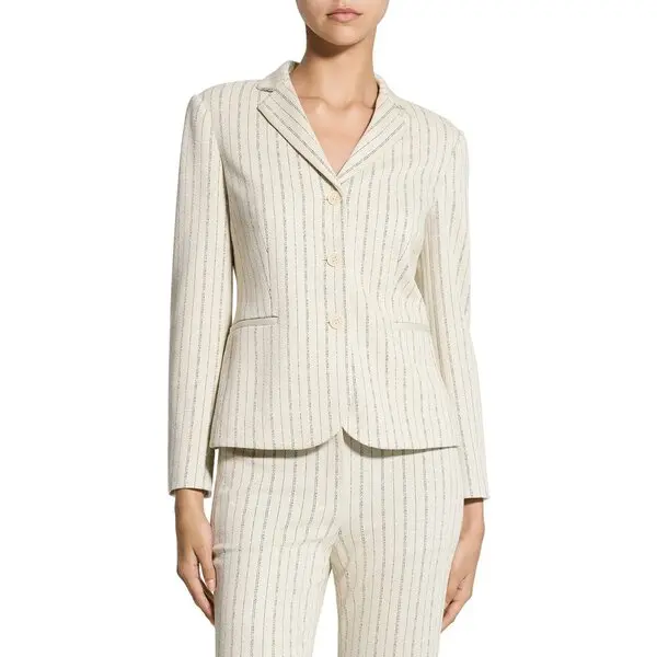 Theory Striped Single-breasted Blazer