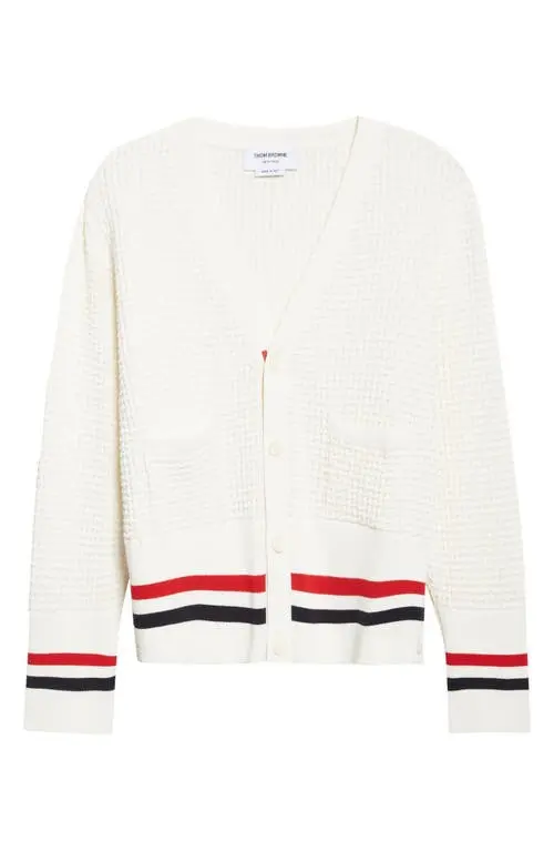 Thom Browne Float Ripple Stitch Cotton Cardigan