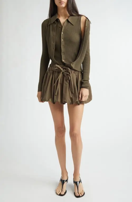 Monse Fold-up Slim Merino Wool Rib Cardigan
