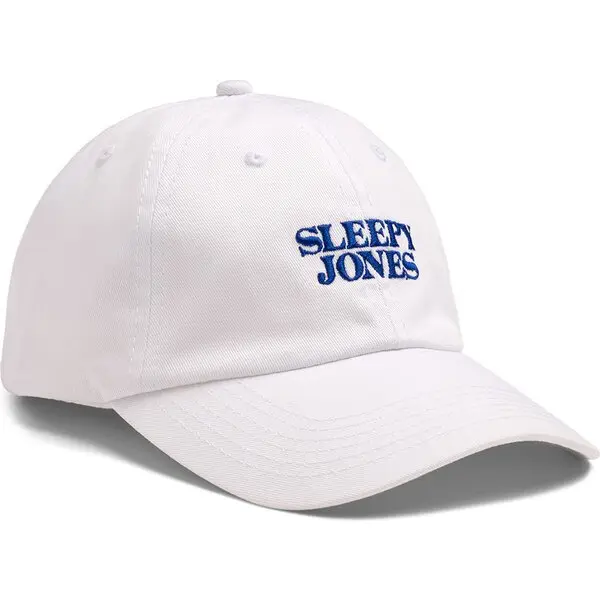 Sleepy Jones Logo Baseball Cap - White