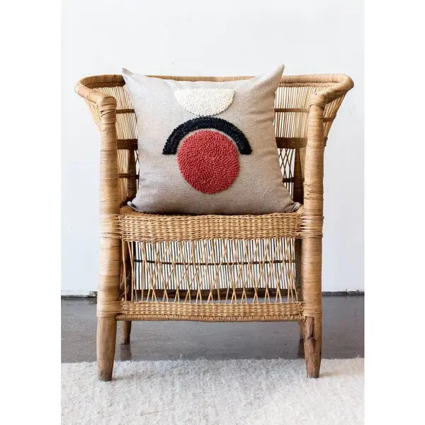 KANJU INTERIORS Afriscandi Sunrise Throw Pillow - Natural