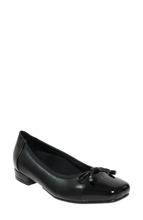 DAVID TATE Alpha Square Toe Flat - Black Nappa Patent