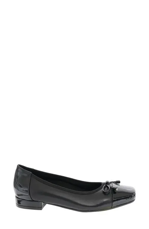 DAVID TATE Alpha Square Toe Flat - Black Nappa Patent