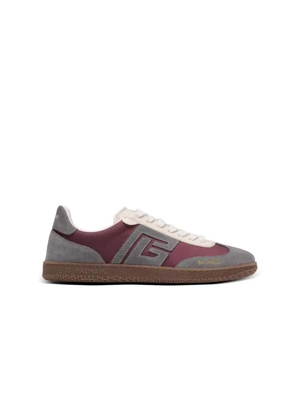 Balmain Swan Suede And Nylon Trainers - Red