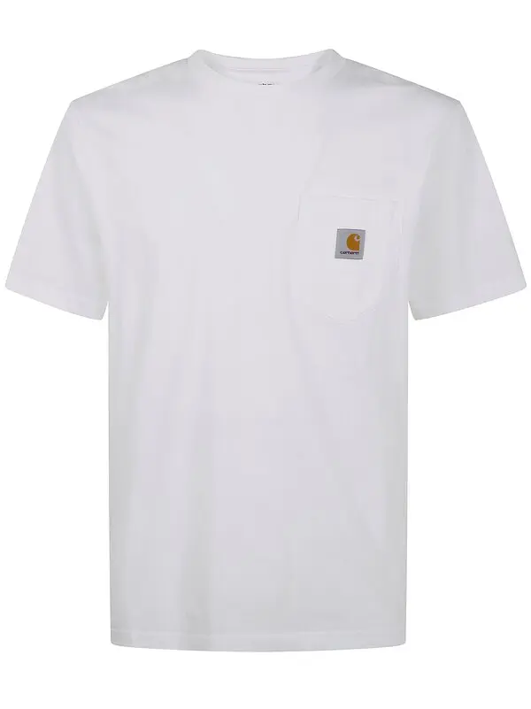 Carhartt Work In Progress Short Sleeves "pockets" Organic Cotton T-shirt - White