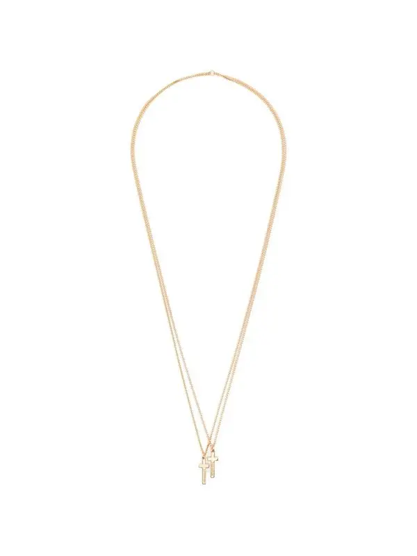 Dsquared2 Gold Tone Cross Pendant Necklace - Metallic