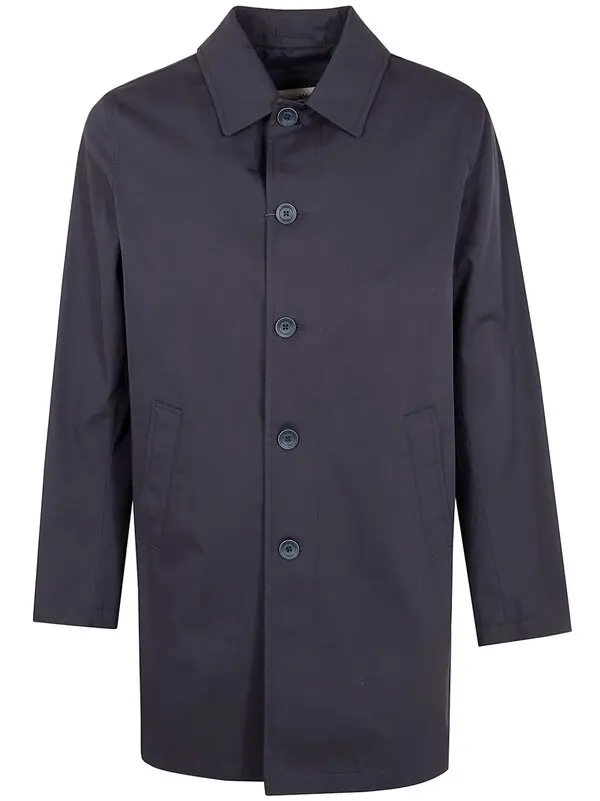 Herno Single-breasted Midi Coat - Blue
