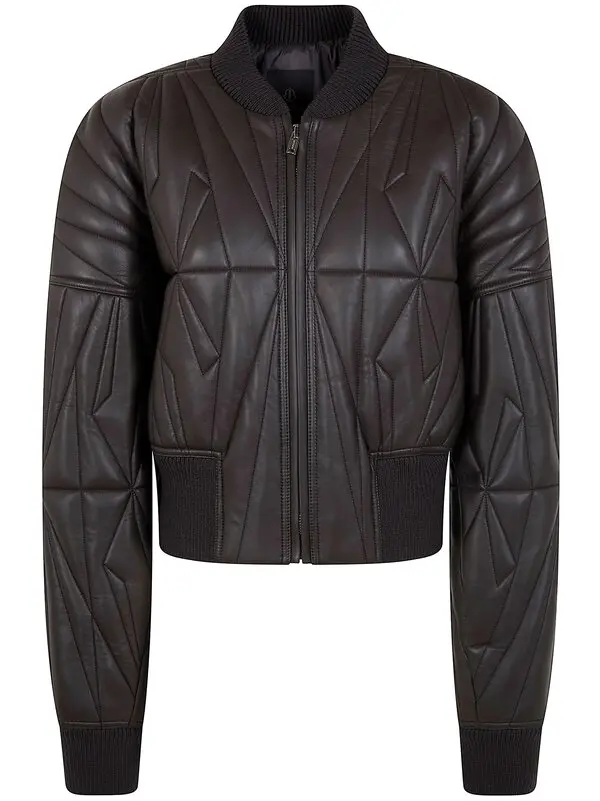 RICK OWENS MONCLER Geocamo Cropped Leather Jacket