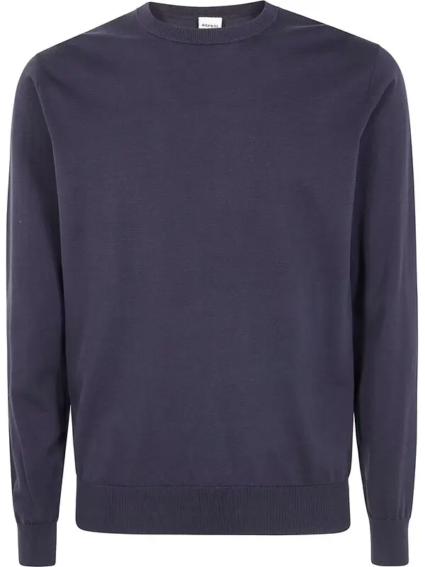 Aspesi Round Neck Sweater - Blue