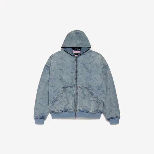 Balenciaga Handrawn Bows Denim Jacket
