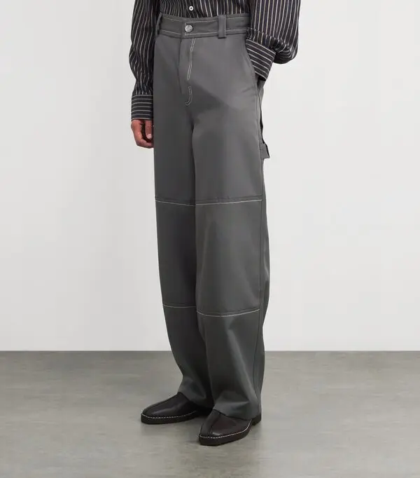 AMI Paris Wool Canvas Workwear Trousers
