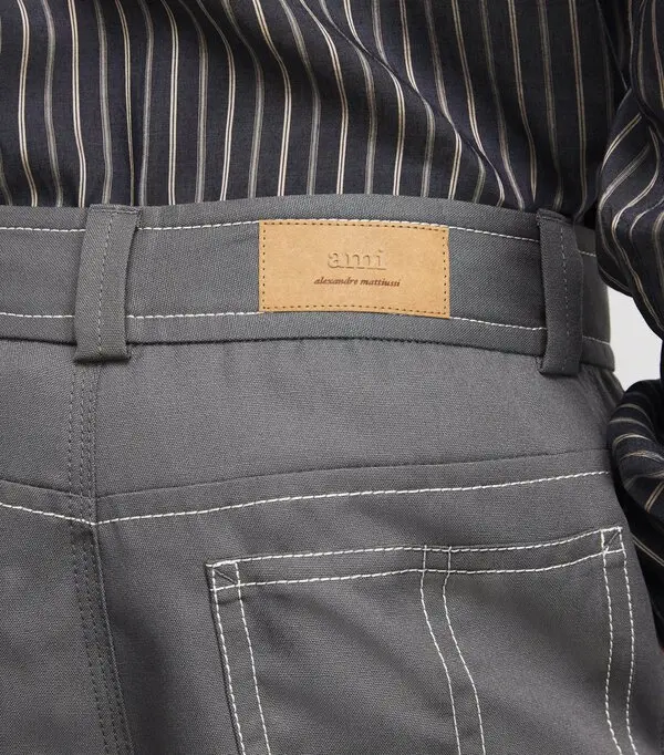 AMI Paris Wool Canvas Workwear Trousers