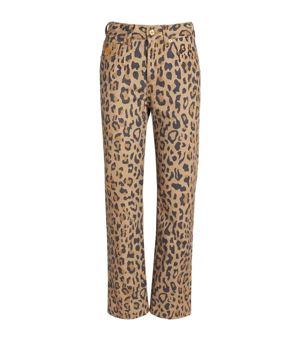 BLAZÉ MILANO Simba Leopard Print High-rise Jeans