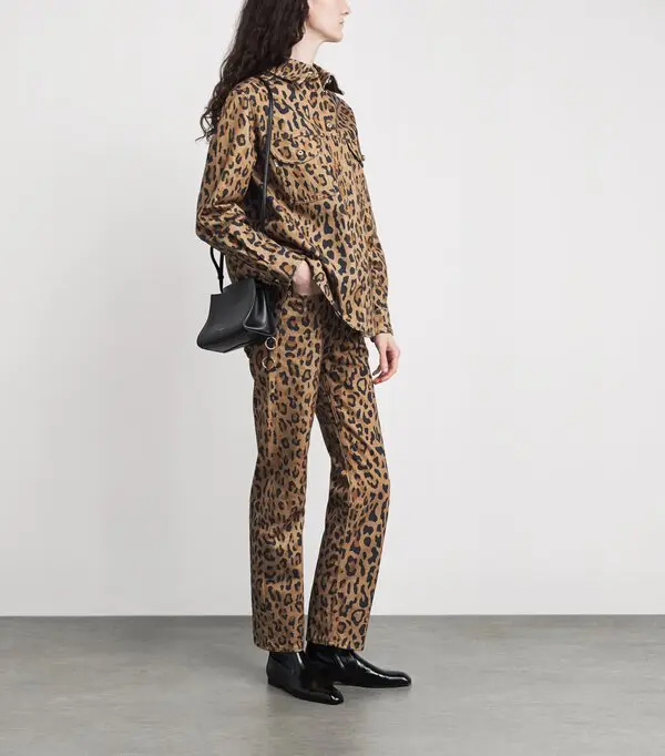 BLAZÉ MILANO Simba Leopard Print High-rise Jeans