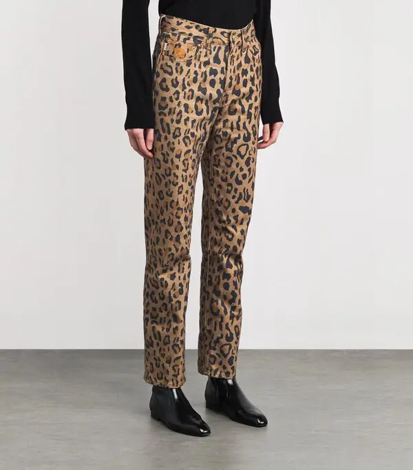 BLAZÉ MILANO Simba Leopard Print High-rise Jeans