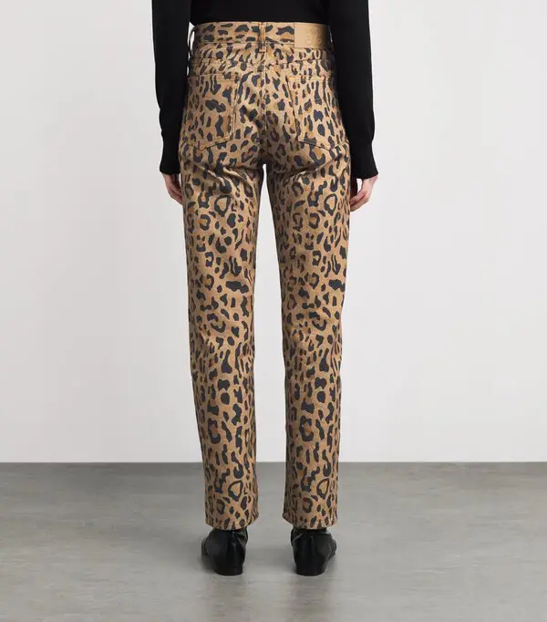 BLAZÉ MILANO Simba Leopard Print High-rise Jeans