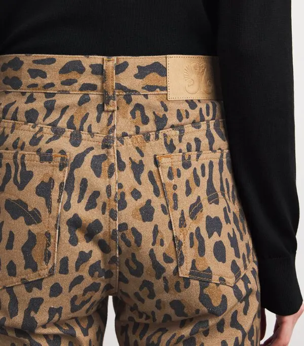 BLAZÉ MILANO Simba Leopard Print High-rise Jeans