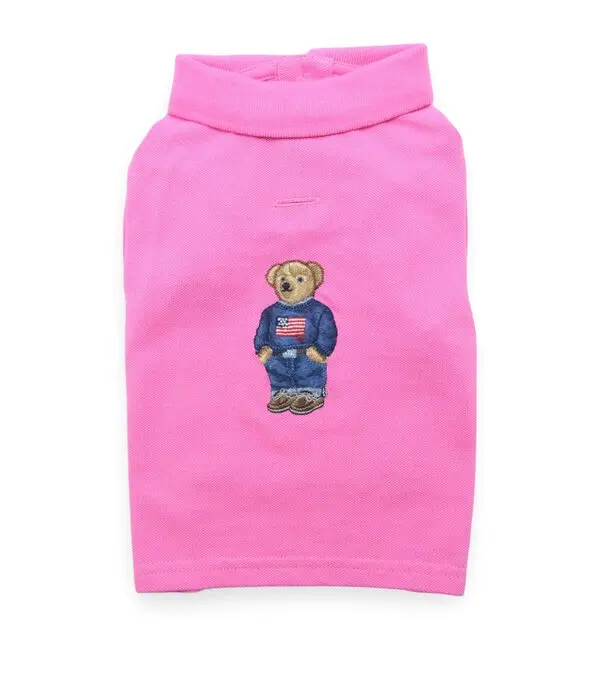 Ralph Lauren Cotton Polo Bear Dog Shirt - Pink