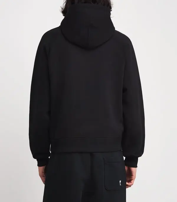 AMI Paris De Coeur Cotton Hoodie - Black