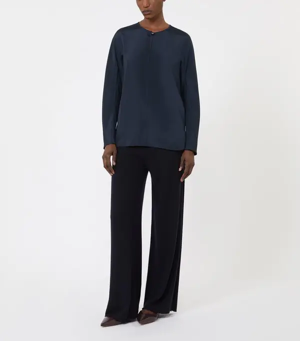 Max Mara Stretch-silk Blouse - Blue