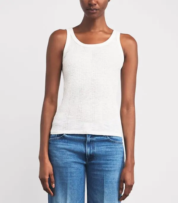 MOTHER Cotton Runner Up Tank Top - Blue