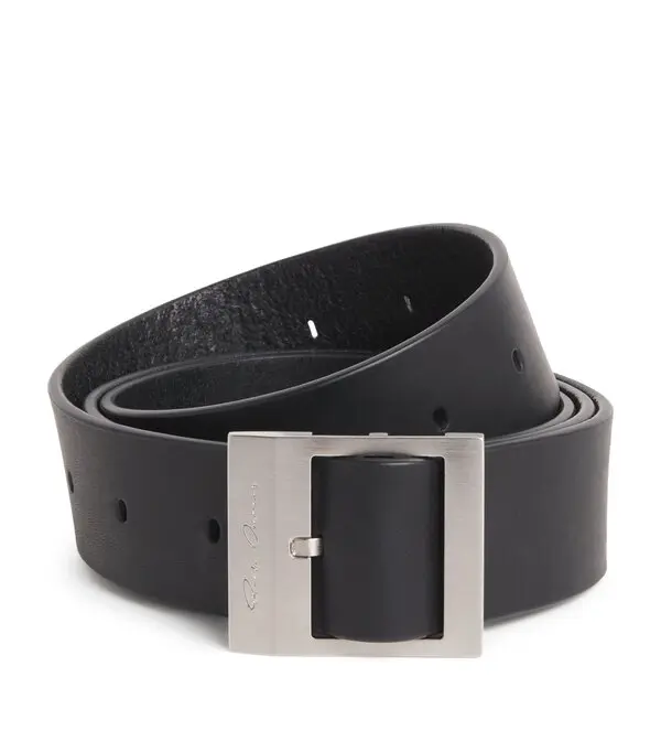 Rick Owens Leather Stooges Belt - Black