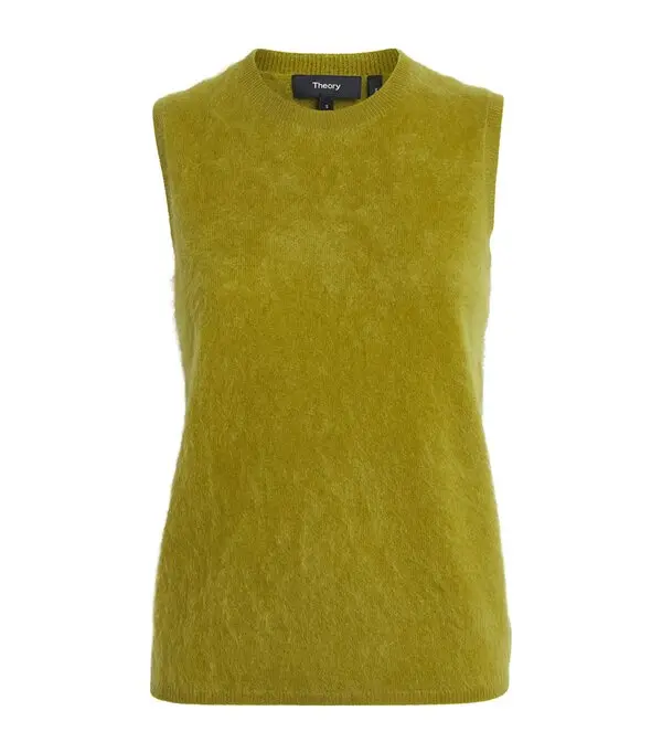 Theory Brushed Cashmere Sweater Vest - Green