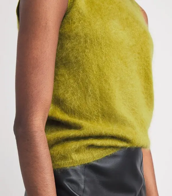Theory Brushed Cashmere Sweater Vest - Green
