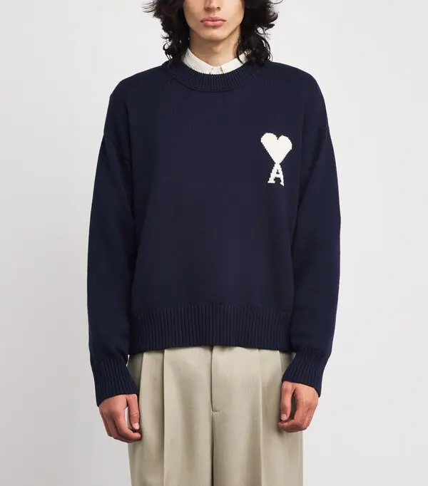 Ami De Coeur Wool-cotton Blend Sweater - Blue