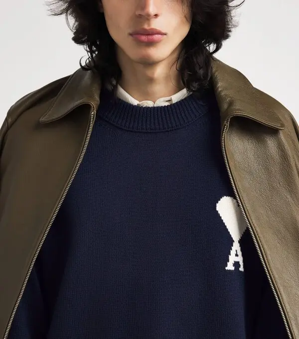 Ami De Coeur Wool-cotton Blend Sweater - Blue