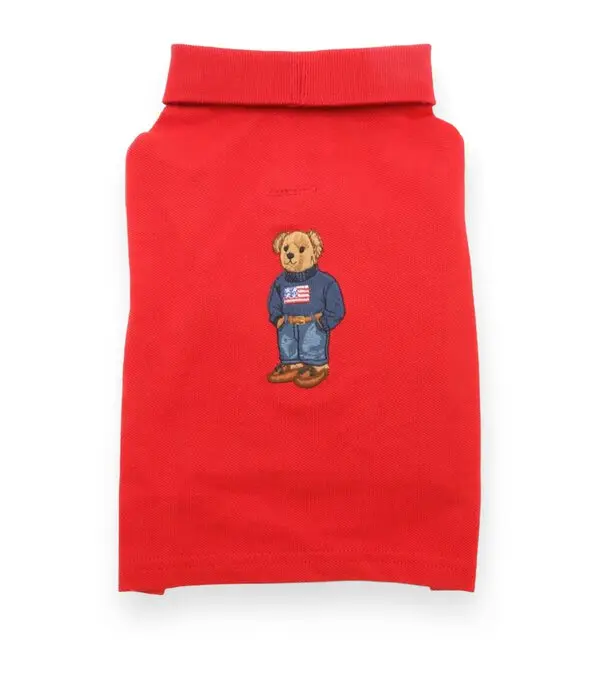 Ralph Lauren Cotton Polo Bear Dog Shirt - Red